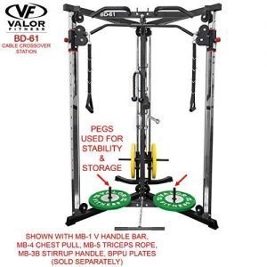 Valor Fitness BD-61 Cable Crossover Station with LAT Pull, Row Bar, and ...